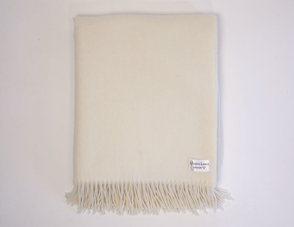 Offwhite uldplaid i 80% uld. Plaiden er usædvanlig blød. - Plaider ...